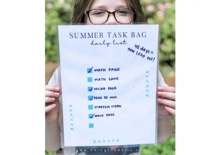 Summer Homeschool Task Bags - Being The Bells
